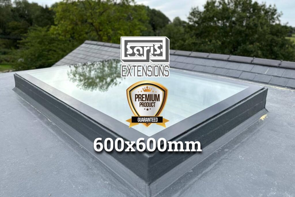 Flat Roof Skylight 600 × 600 mm by Saris-Extensions