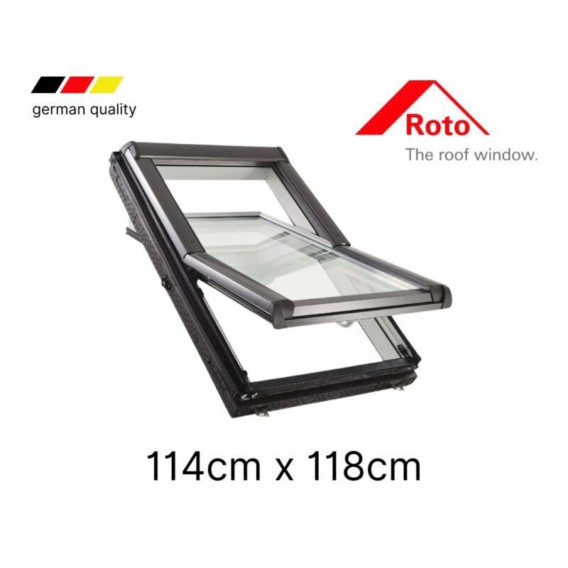 Pitched Roof Skylight Center-Pivot 114x118cm White Paint Timber